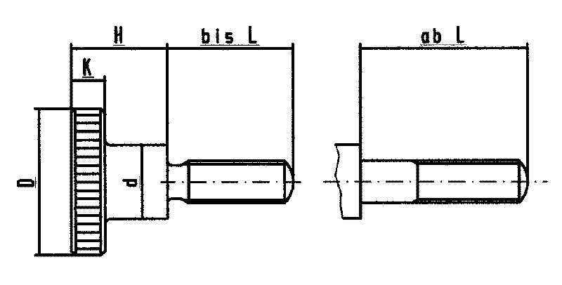DIN 464 - Rändelschraube - hohe Form